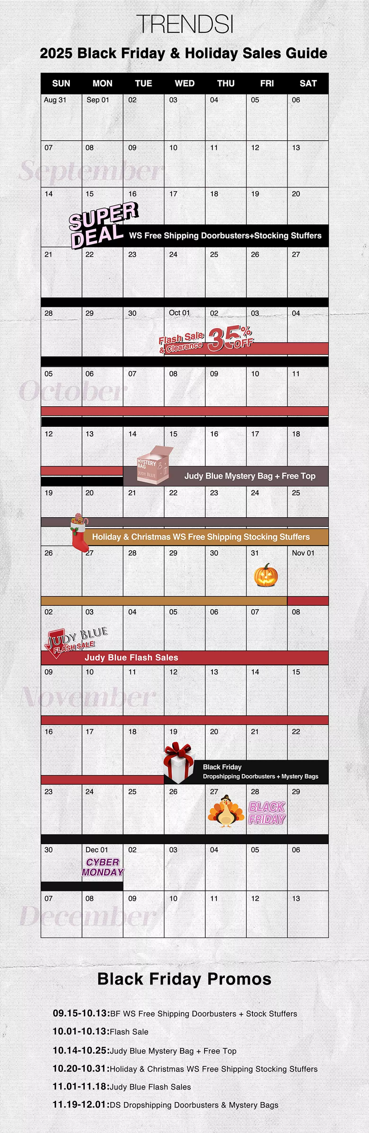 BF Events Calendar 2025 - Trendsi