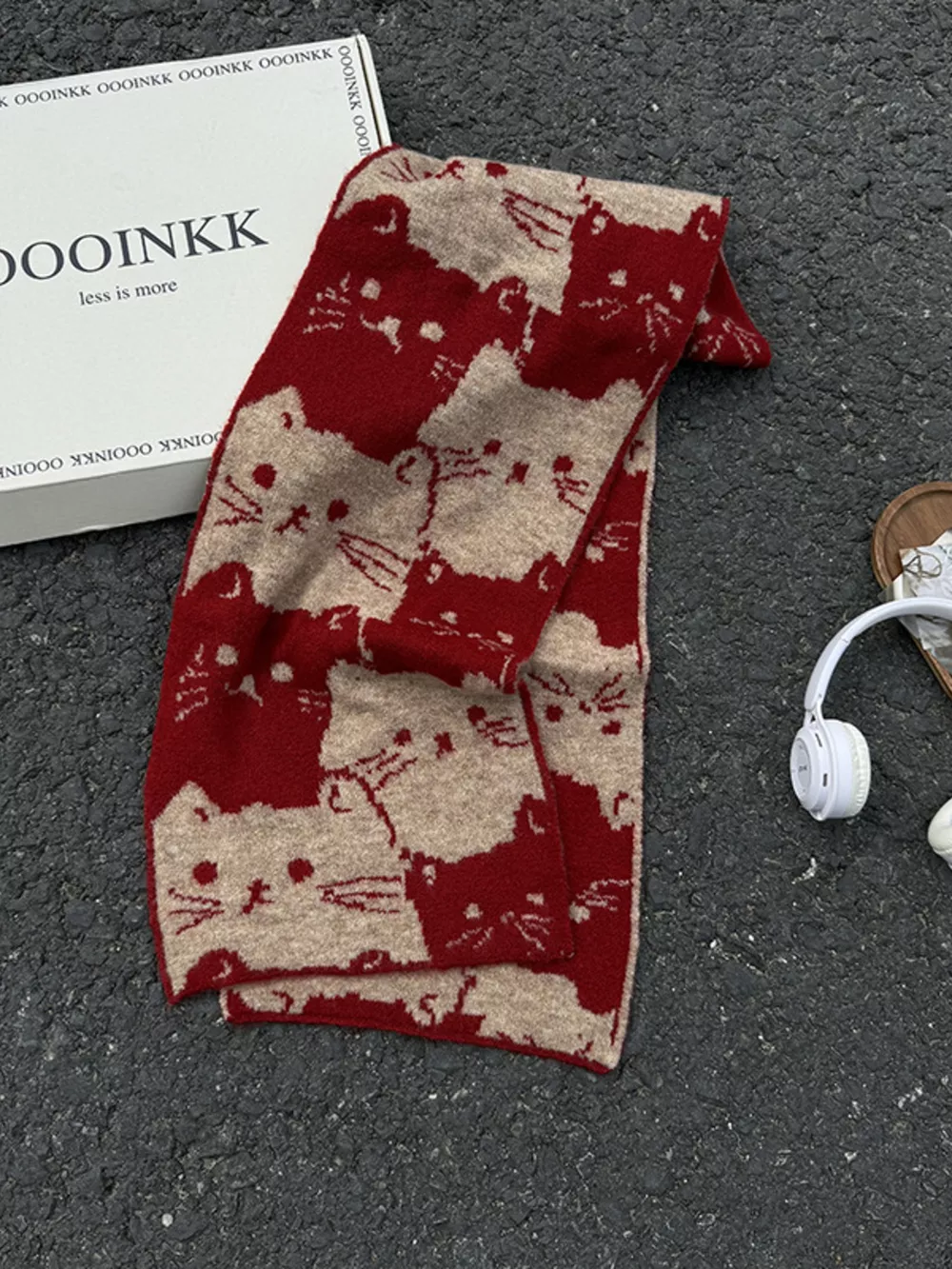 Cute Cat Pattern Knitted Scarf | eBay